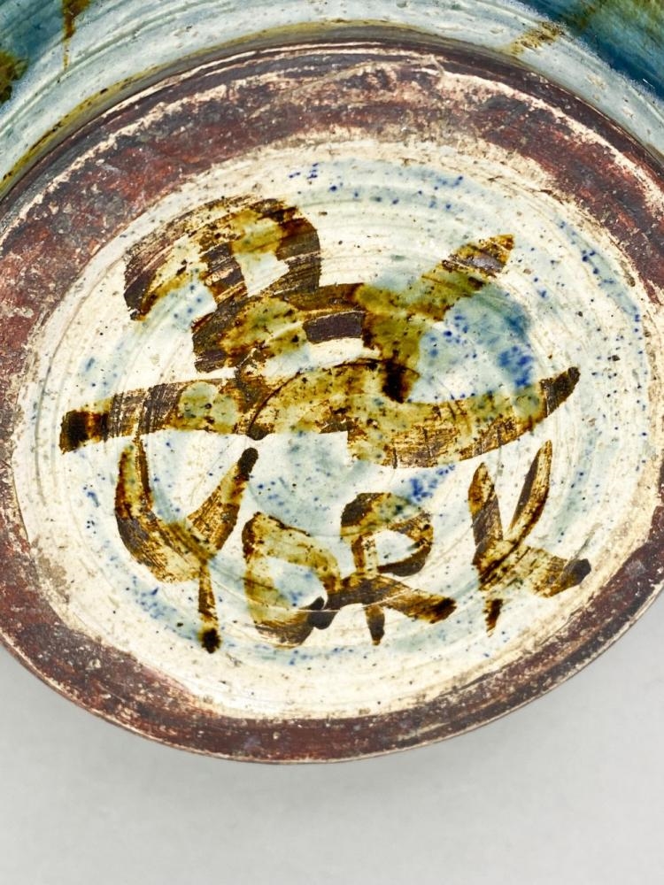 Barbara Cass | a bulbous stoneware vase covered in turquoise glaze with ...