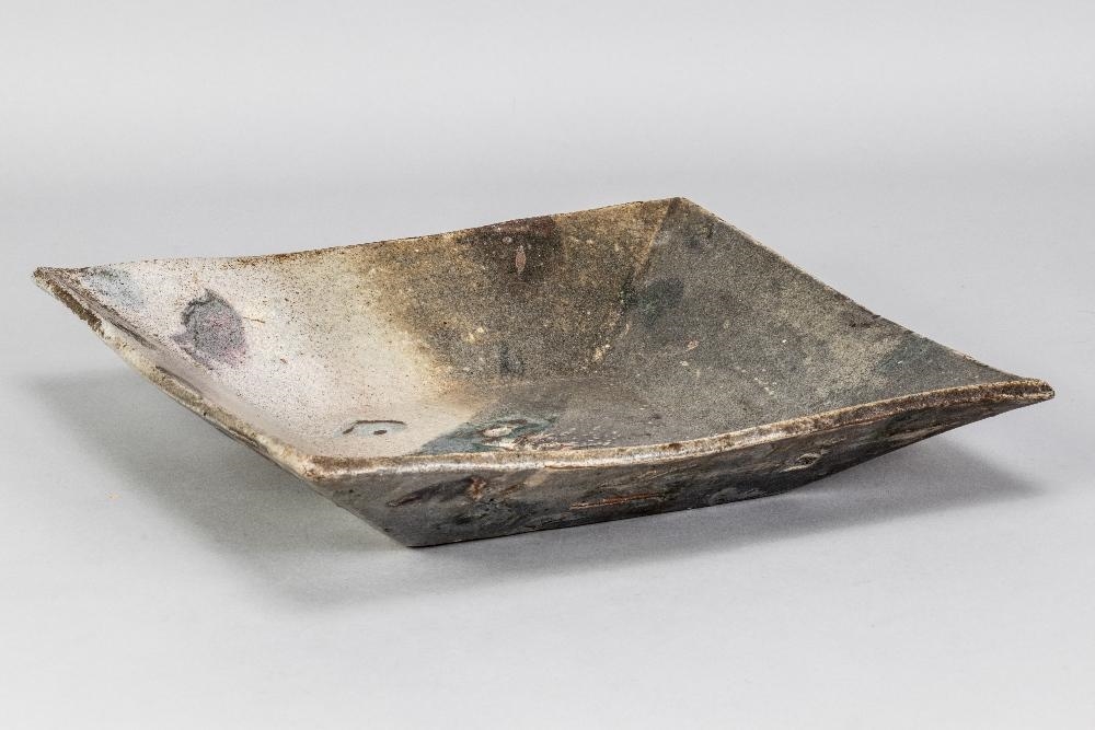 Catherine Yarrow | a large square stoneware dish covered in shades of ...