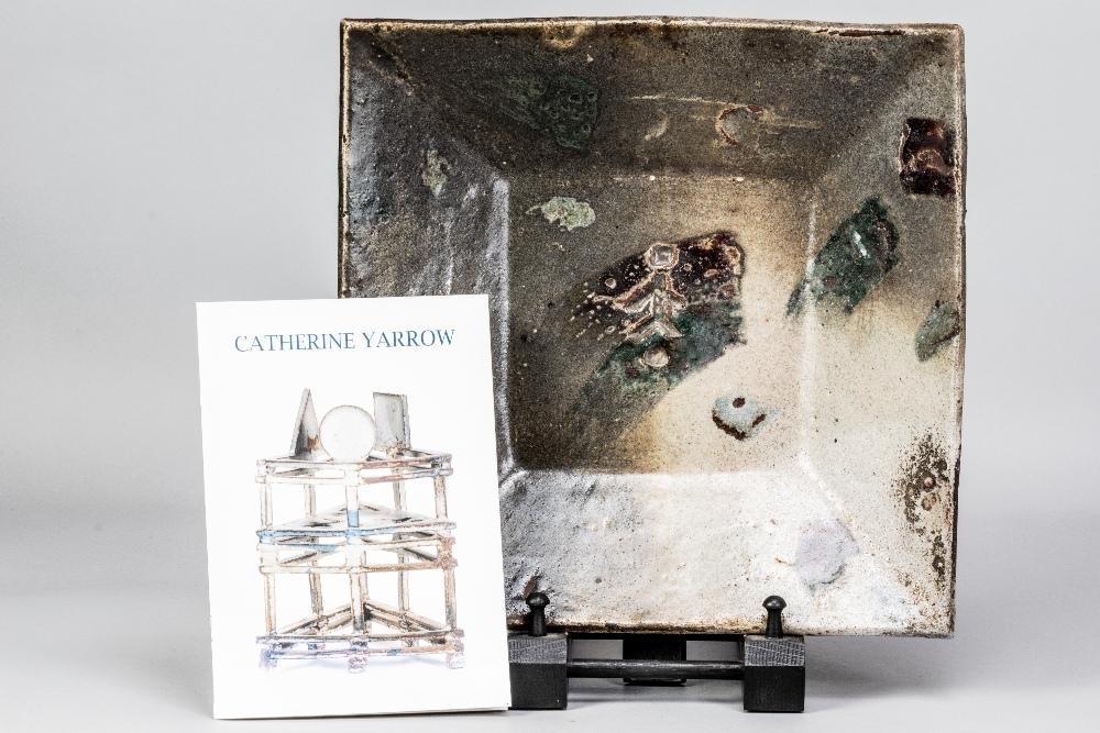 Catherine Yarrow | a large square stoneware dish covered in shades of ...