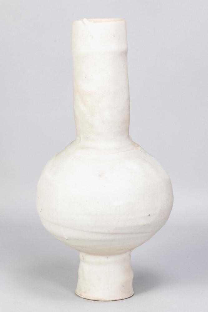 Colin Gorry | a large stoneware vase of swollen form covered in white ...