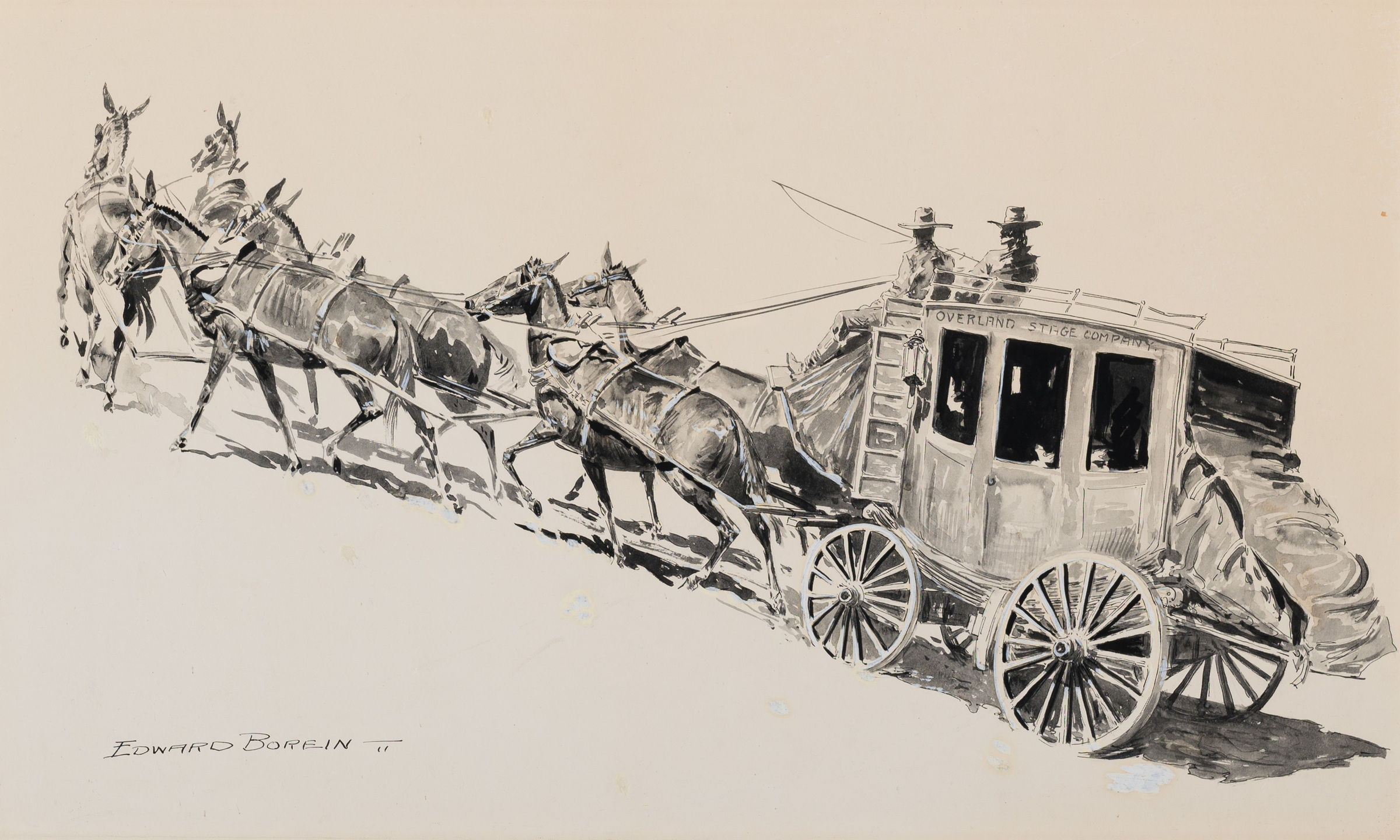 Edward Borein | Stagecoach Mud Wagon | MutualArt