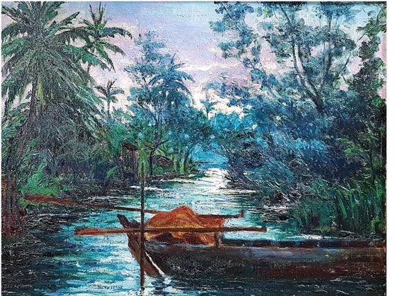 André Delacroix | Jonque en Indochine. | MutualArt