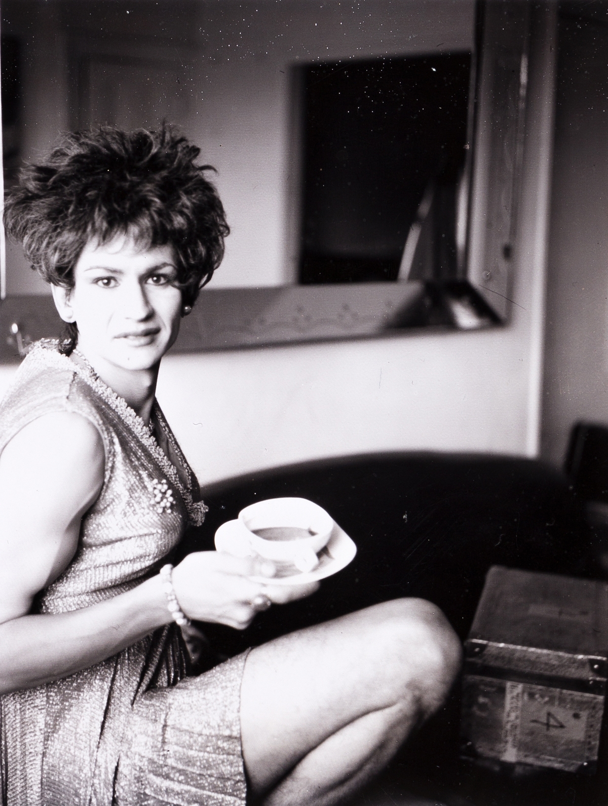 Mark Morrisroe | Self-portrait having tea. (Circa 1983) | MutualArt