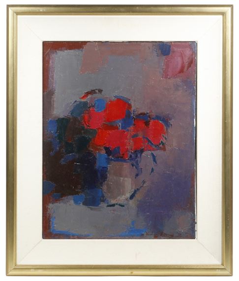 Veronica Benning | Zinnia on a Blue Cloth (90) | MutualArt