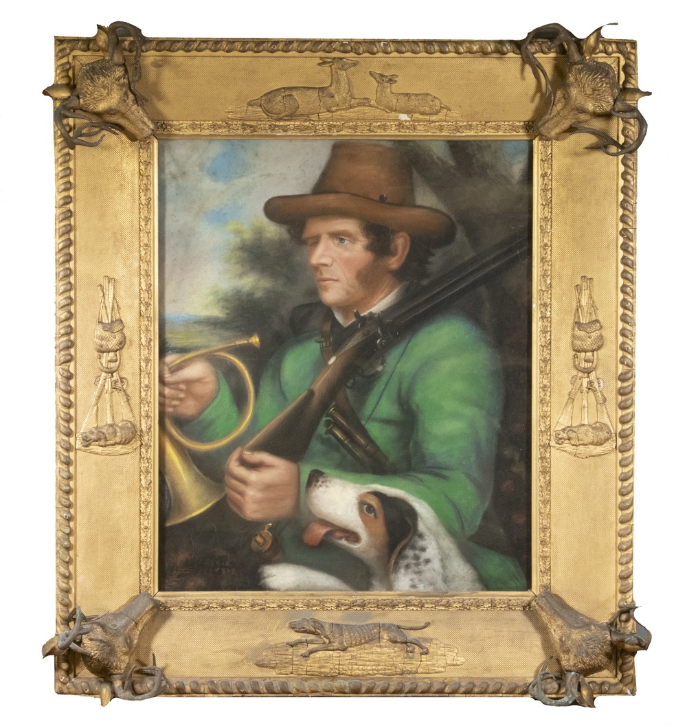 George G. Fish | Huntsman in Green with Shotgun (1879) | MutualArt