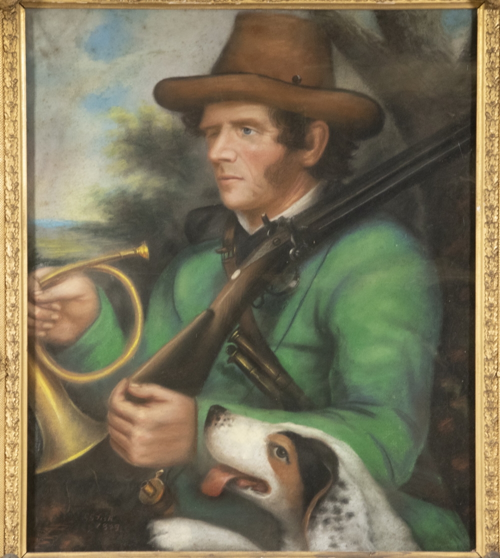 George G. Fish | Huntsman in Green with Shotgun (1879) | MutualArt