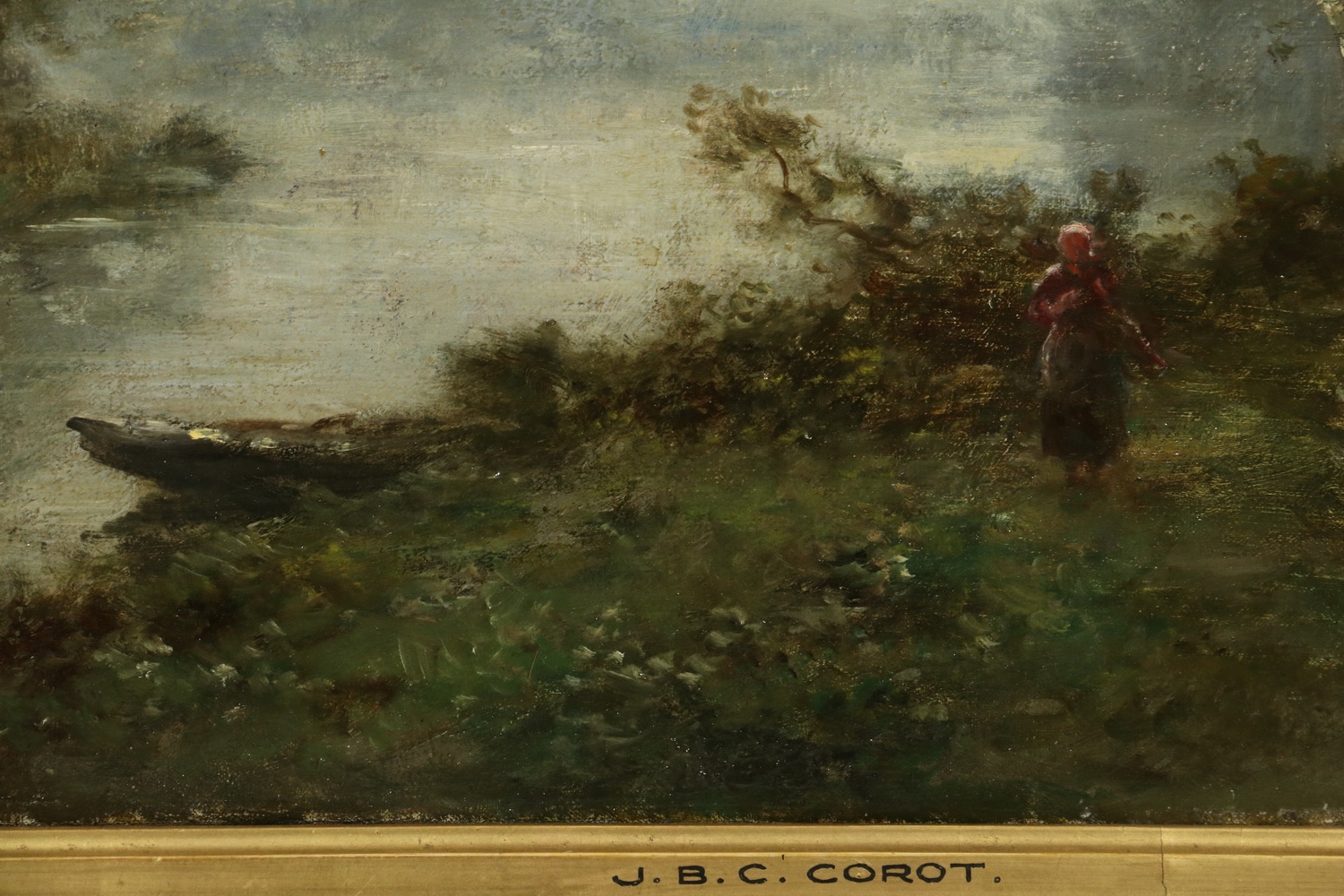 Jean Baptiste Camille Corot | River Landscape with Figure of a Woman ...