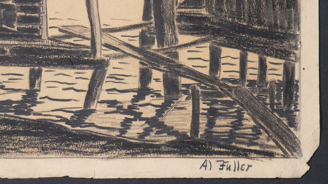 Alfred Russel Fuller | Woman doing Laundry on Landing of River House on ...