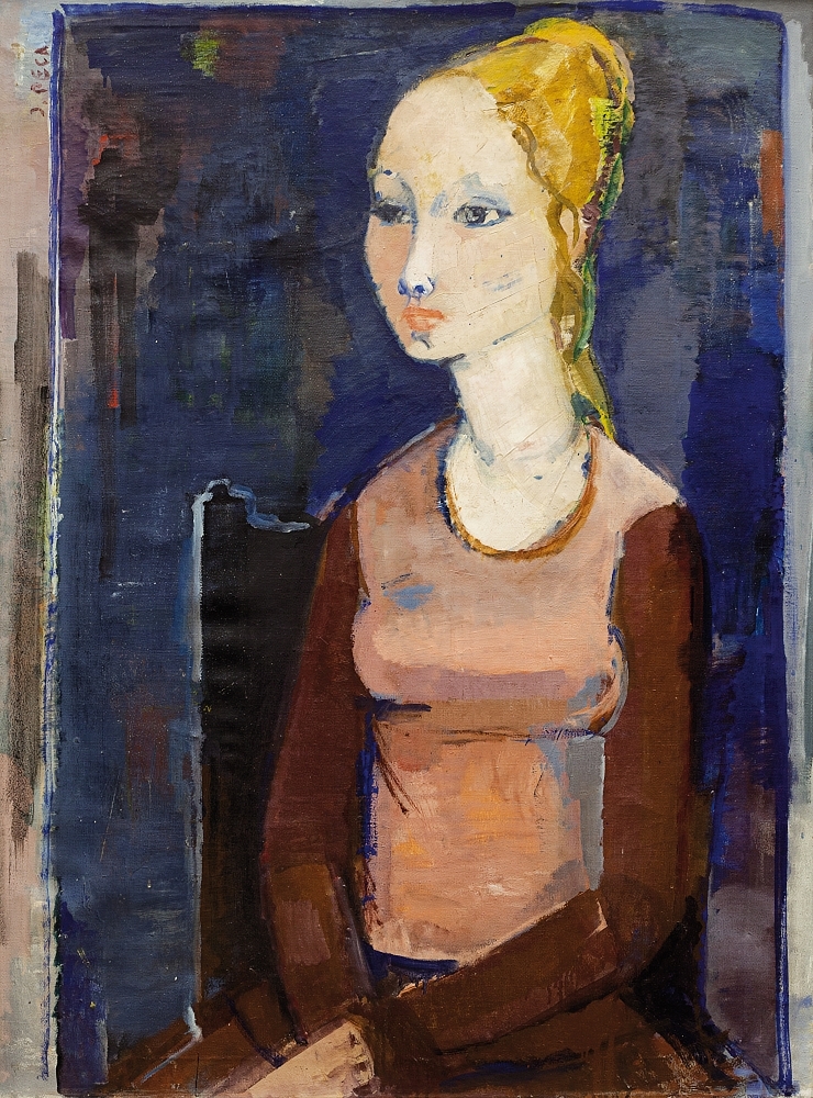 Josef Peca | Seated girl | MutualArt