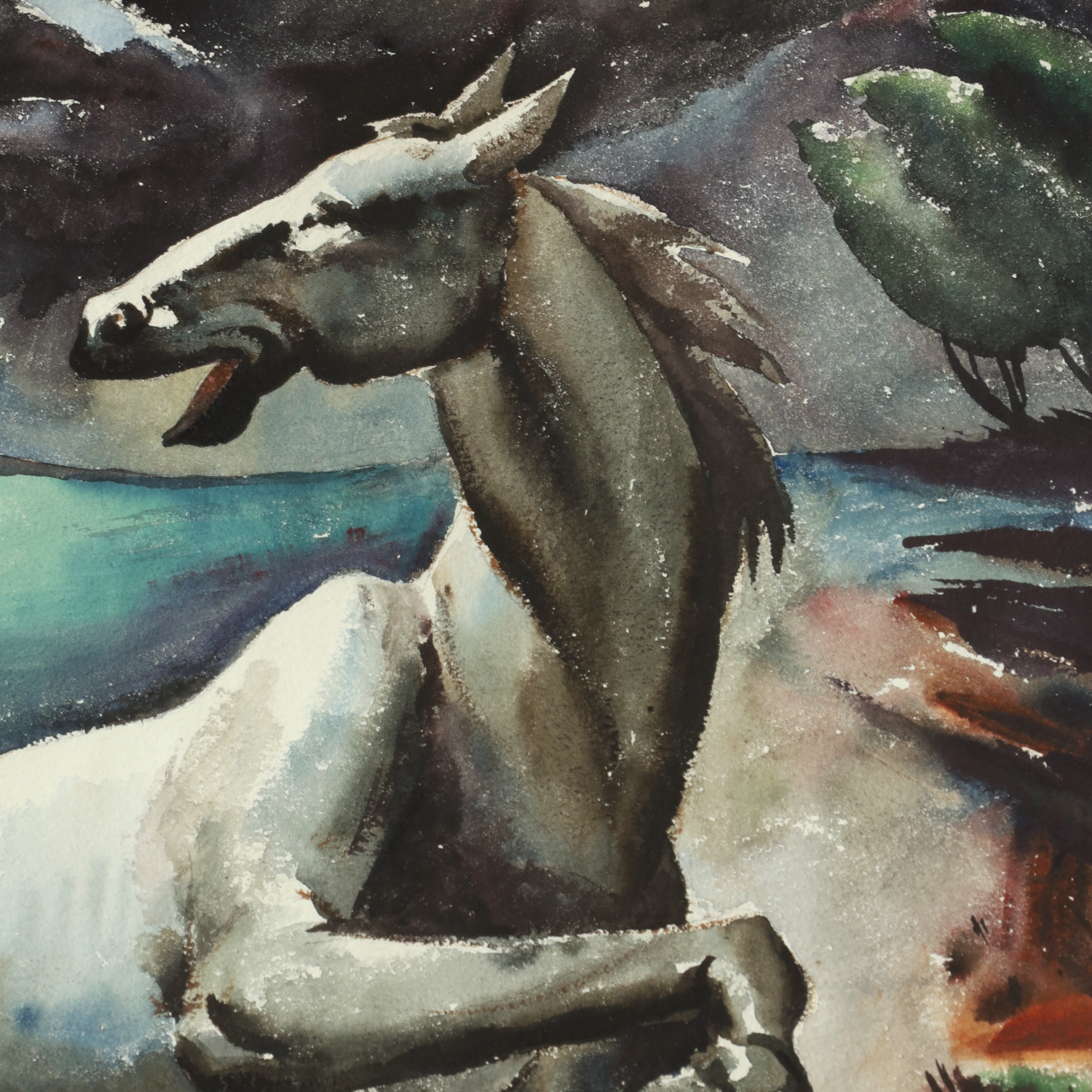 Frederick Gill | Reclining horse in a landscape (1943) | MutualArt