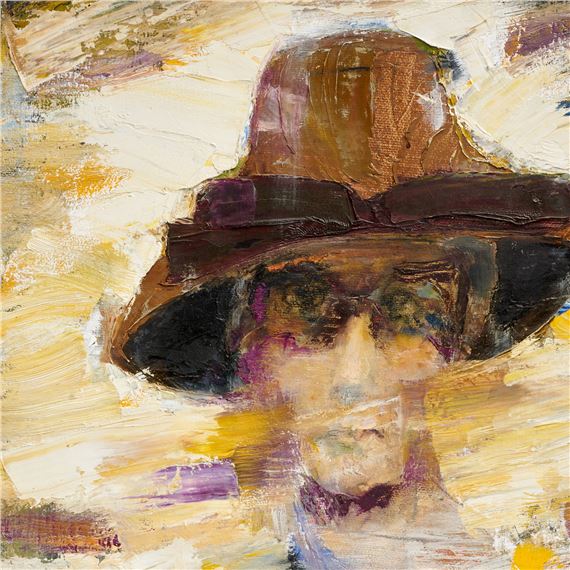 Marie Paneth | Portrait with a Large Hat | MutualArt
