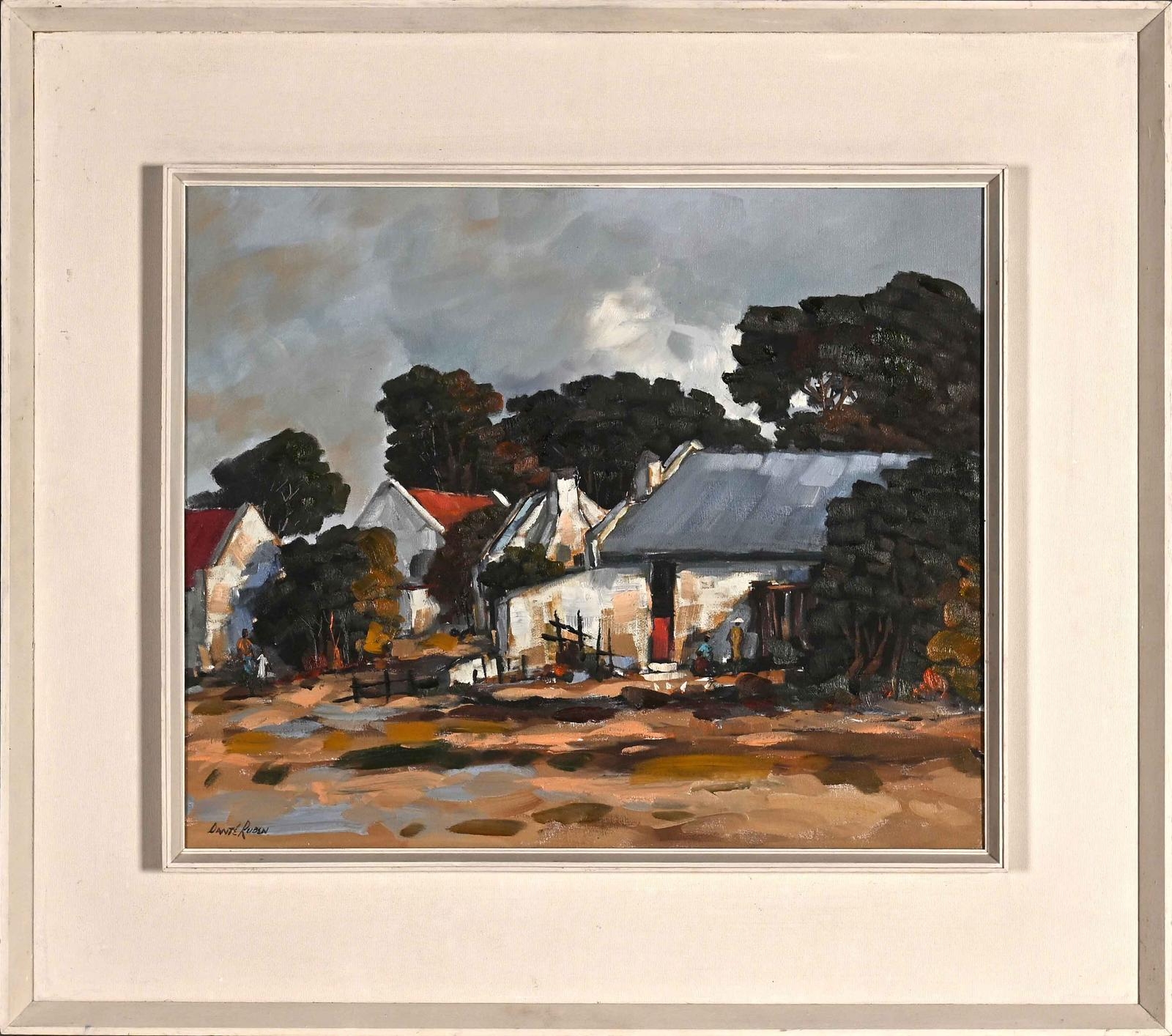 Dante Ruben | CAPE COTTAGES WITH FIGURES | MutualArt