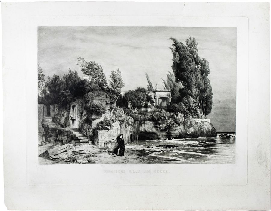 Wilhelm Hecht | RÖMISCHE VILLA AM MEERE. (DA ARNOLD BÖCKLIN) | MutualArt