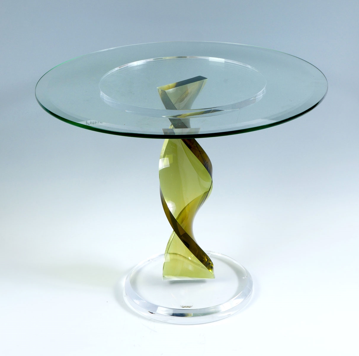 Shlomi Haziza | SHALOMI HAZIZA GLASS TOP LUCITE TABLE | MutualArt