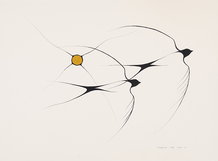 Benjamin Chee Chee | Swallows in Flight | MutualArt