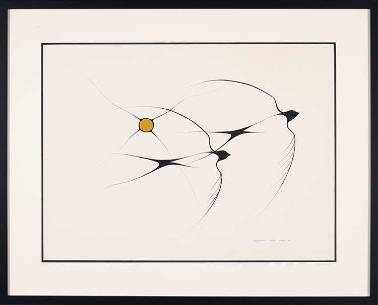 Benjamin Chee Chee | Swallows in Flight | MutualArt