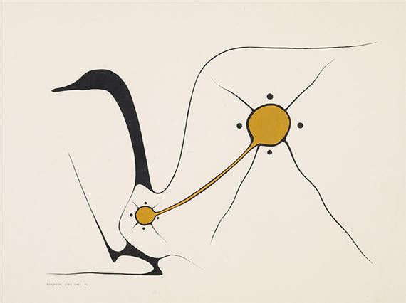 Benjamin Chee Chee | Standing Goose with Sun (1974) | MutualArt