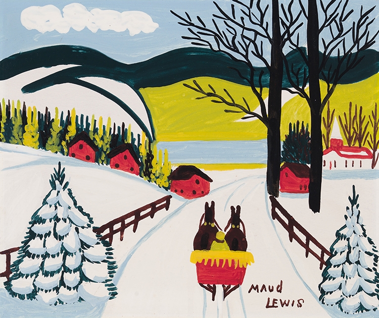 Maud Lewis | Horse and Sleigh in Winter | MutualArt