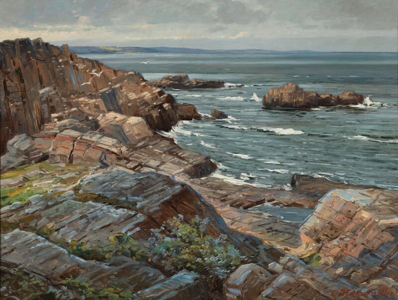 Carl Budtz-Moller | Coastal view with cliffs | MutualArt