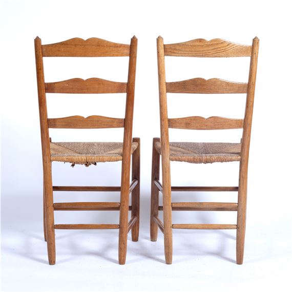 Ernest William Gimson | pair of ash dining chairs with raffia seats ...