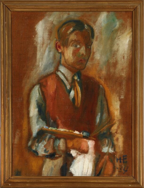 Helge Ernst | The painter with palette | MutualArt