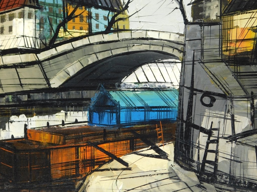 M. Edward Griff | Edward Griff Impressionist Townscape Painting (20th ...