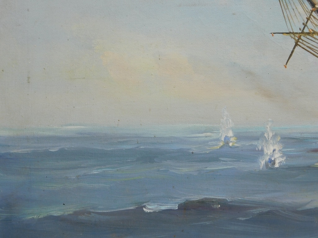 J. Harvey | J. Harvey aft. James Hardy Naval Battle Painting (20th ...