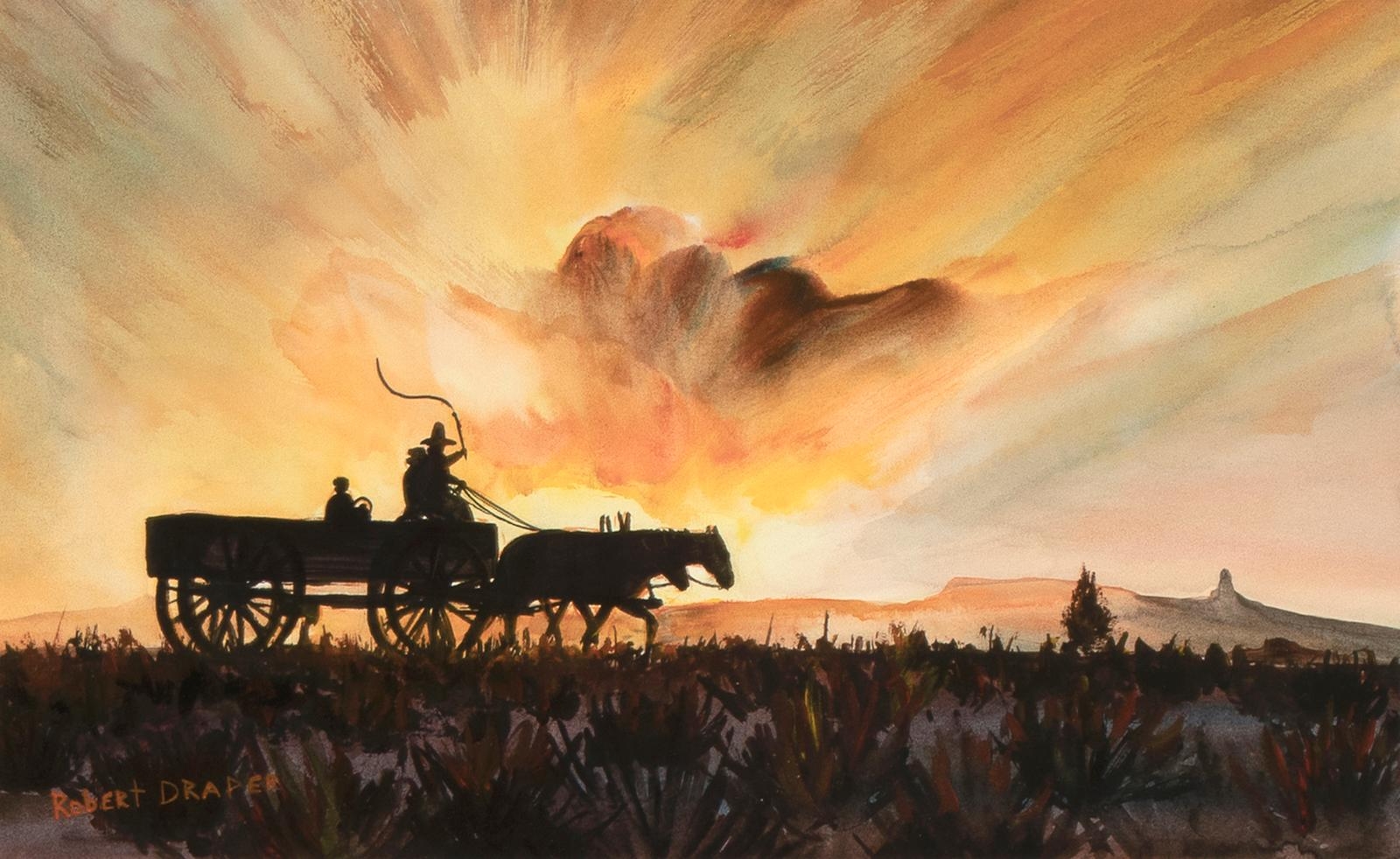 Robert Draper | Wagon at Sunset | MutualArt