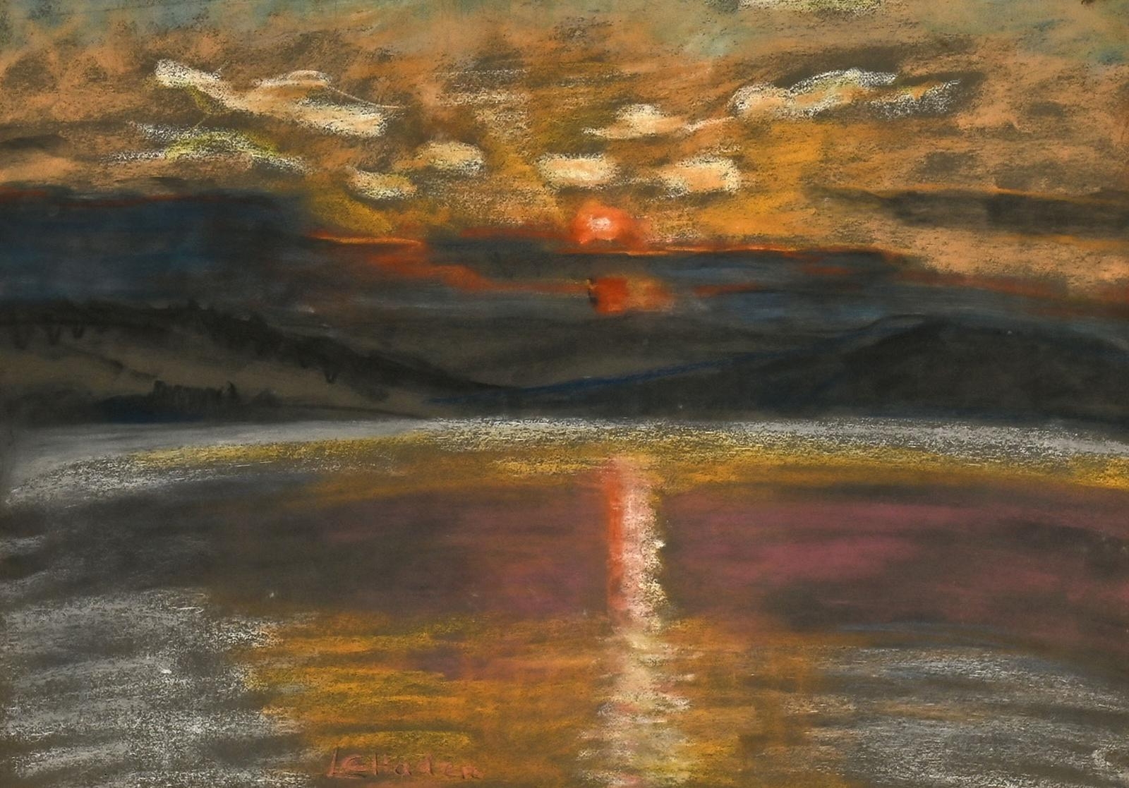Leonora Everard-Haden | SUNSET OVER A LAKE | MutualArt