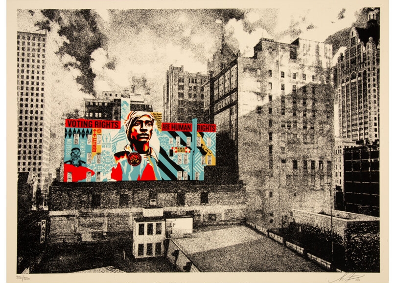 Shepard Fairey | Voting Rights Are Human Rights MKE Mural (2021 ...