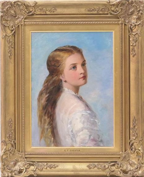 George Chester | Portrait of a young girl glancing to her right | MutualArt