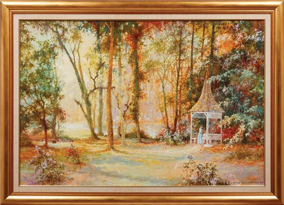 Robert Malcolm Rucker | Spring Landscape with Gazebo (1986) | MutualArt