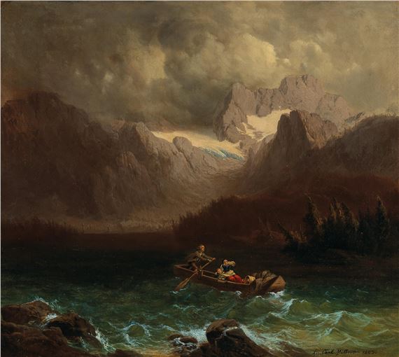 Karl Millner | A Storm on Lake Gosau with the Dachstein Massif in the ...