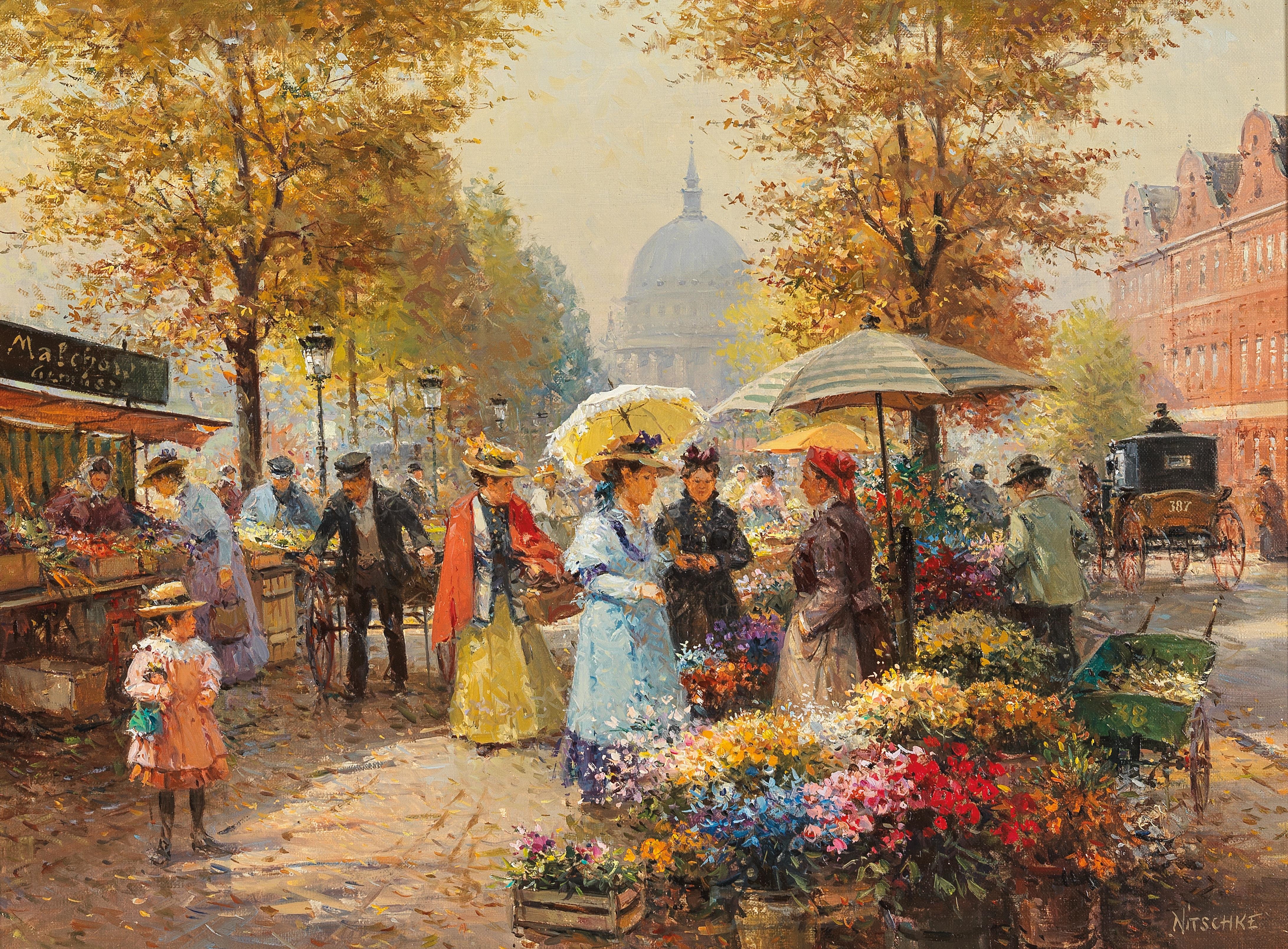 Detlev Nitschke | A Flower Market | MutualArt