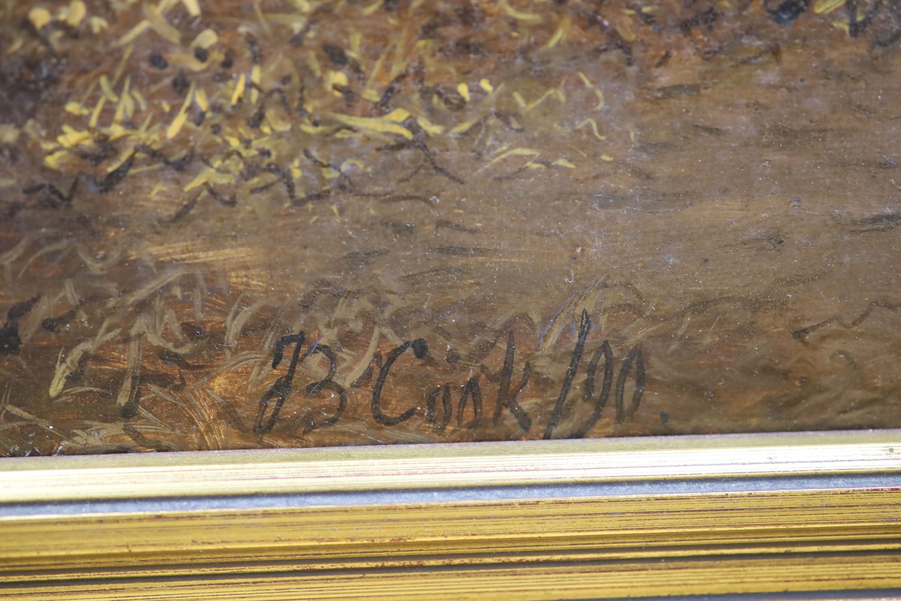 J.B. Cook | Farmyard scene with pigs and horses | MutualArt