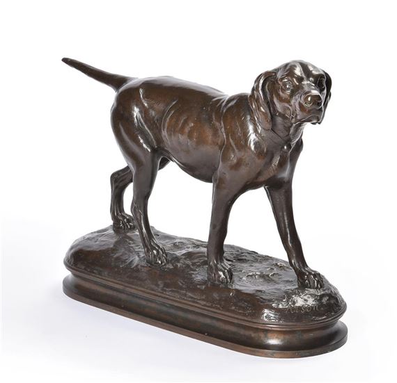 Alphonse-Alexandre Arson | A BRONZE FIGURE OF A POINTER DOG | MutualArt