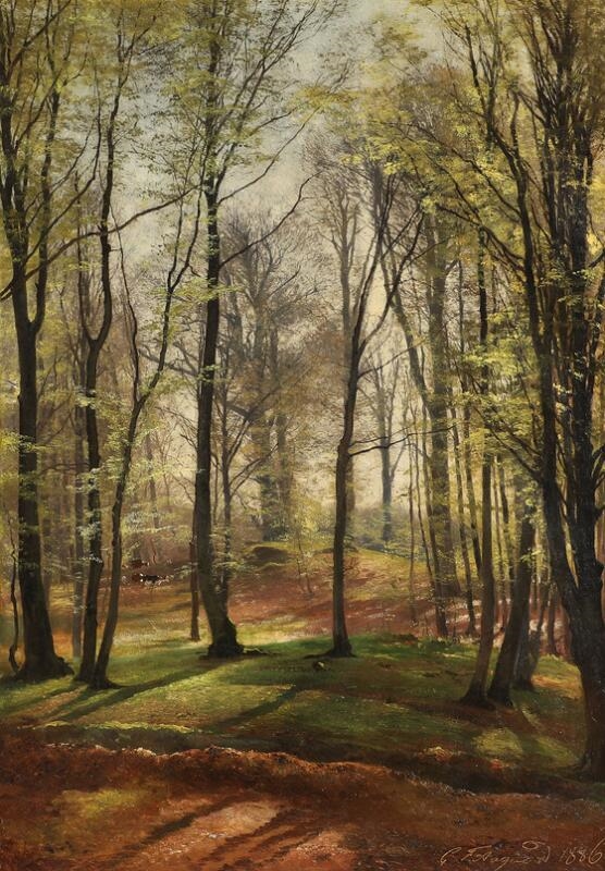 Carl Frederik Aagaard | View from a flowery pergola towards Mount ...