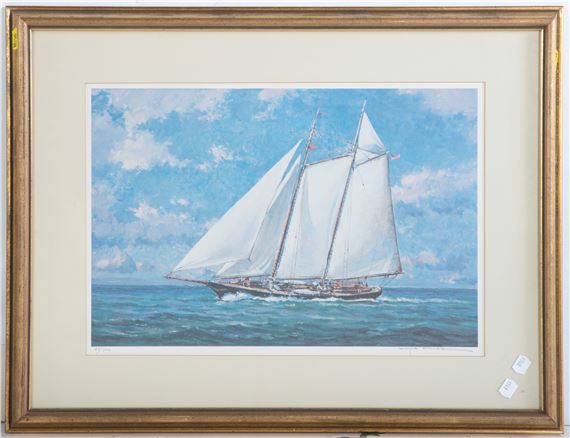 Wayne Beam Morrell | Schooner in a Brisk Wind | MutualArt