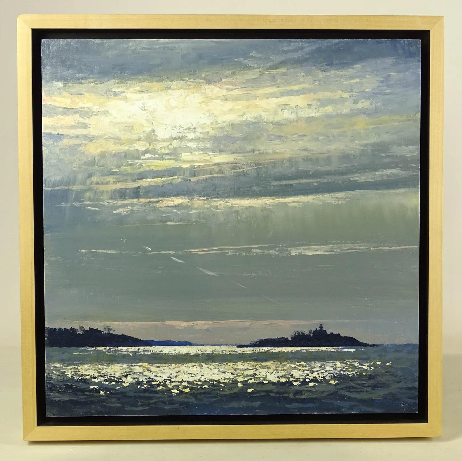Polly Seip | Sunburst over North Dumpling Lighthouse (2014) | MutualArt