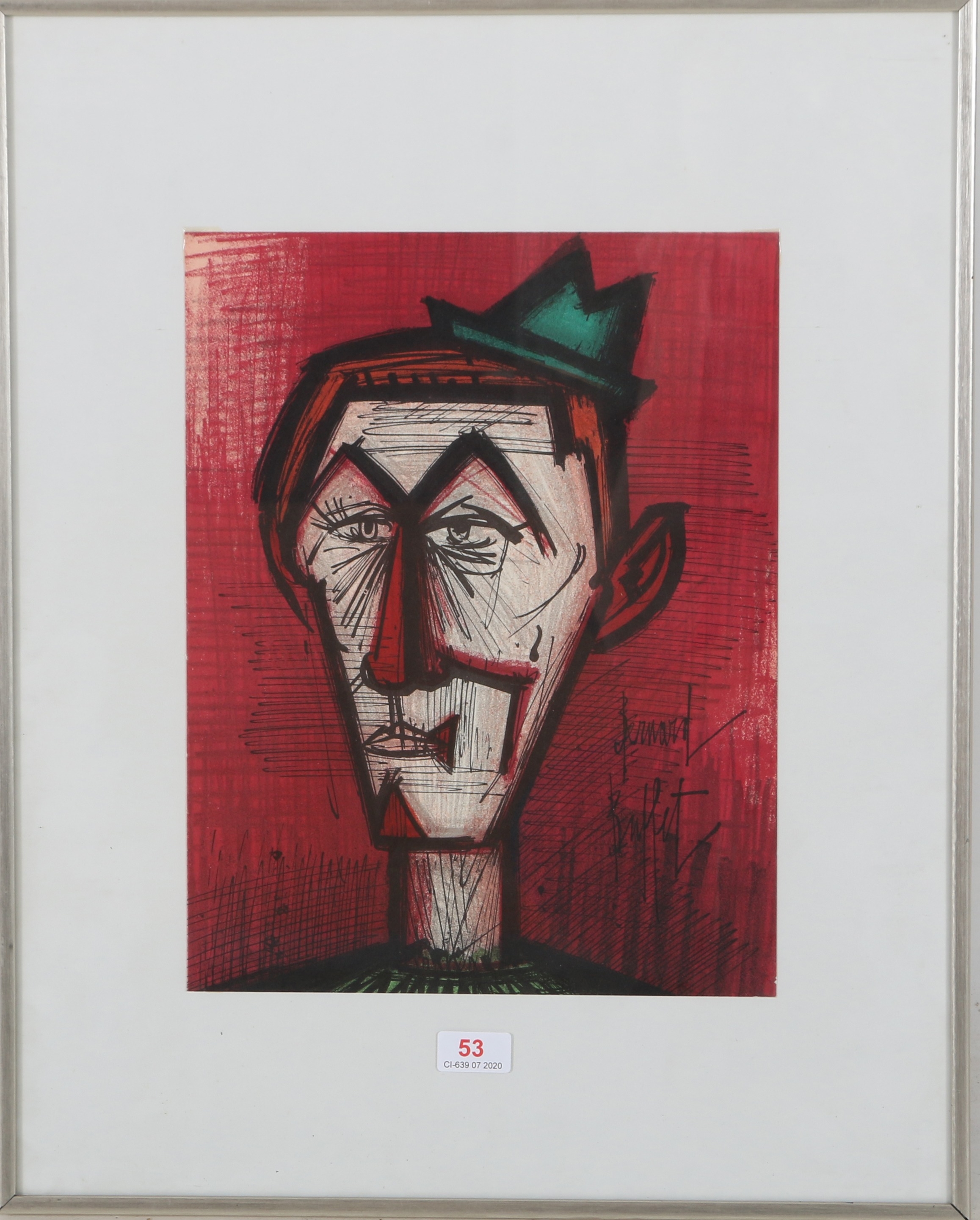 Bernard Buffet | Le Clown Rouge (1968) | MutualArt