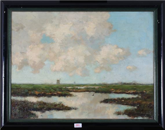 Cornelis Groeneveld | Polderlandschap met molen | MutualArt