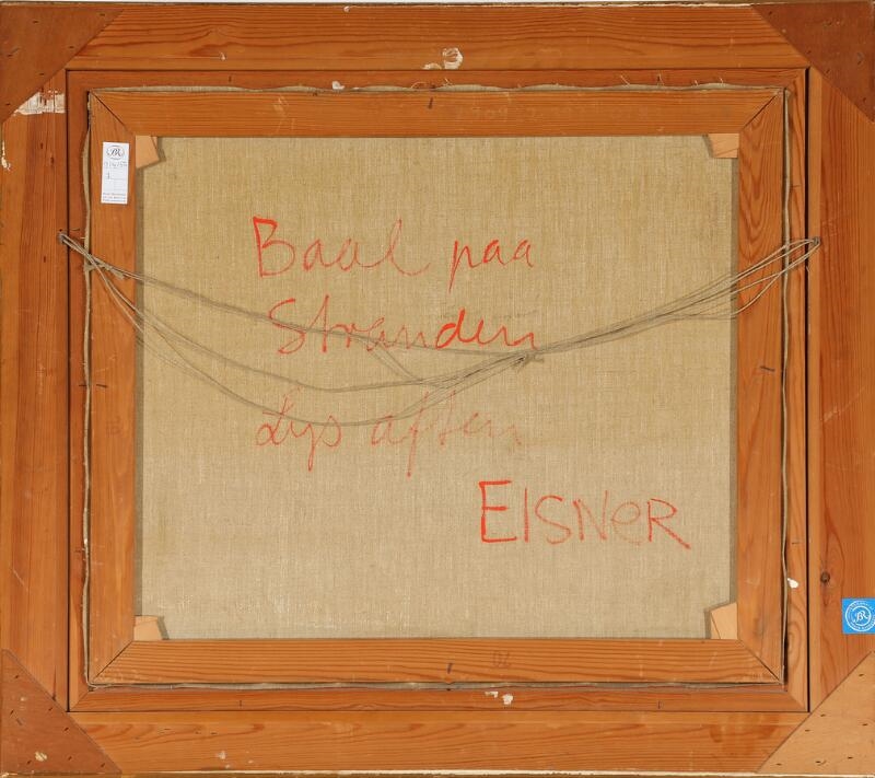 Ib Eisner | Baal på stranden lys aften | MutualArt