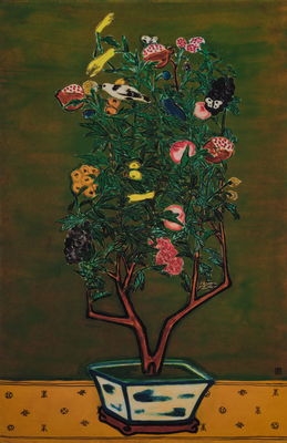 Sanyu | 2 Works: White Peony with four ponies (2004) | MutualArt