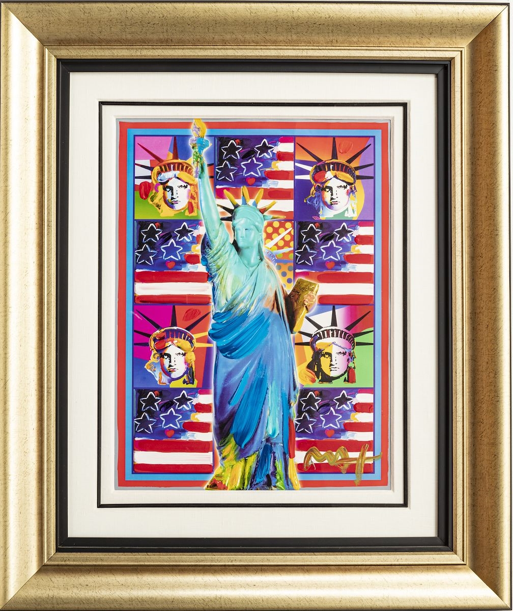 Peter Max | GOD BLESS AMERICA III - WITH FIVE LIBERTIES (2005) | MutualArt