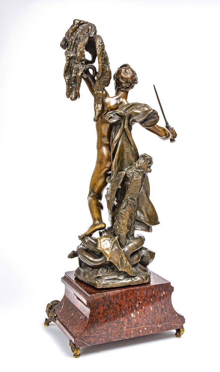 Justin-Chrysostome Sanson | A young triumph over beast with sword in ...