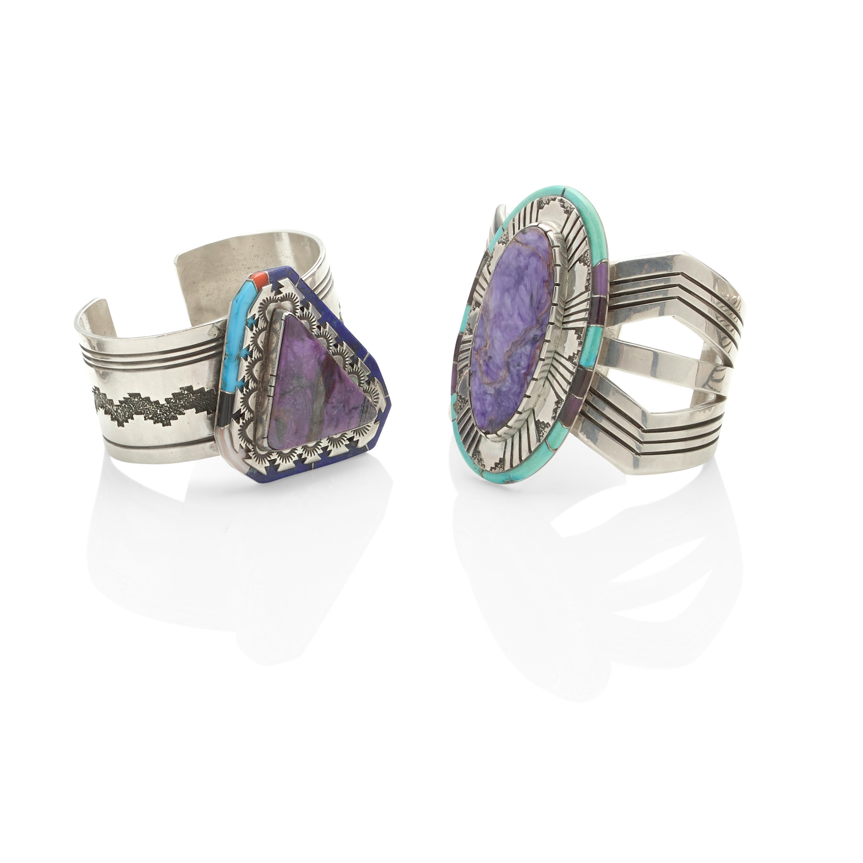 Abraham Begay | Two Abraham Begay cuff bracelets | MutualArt