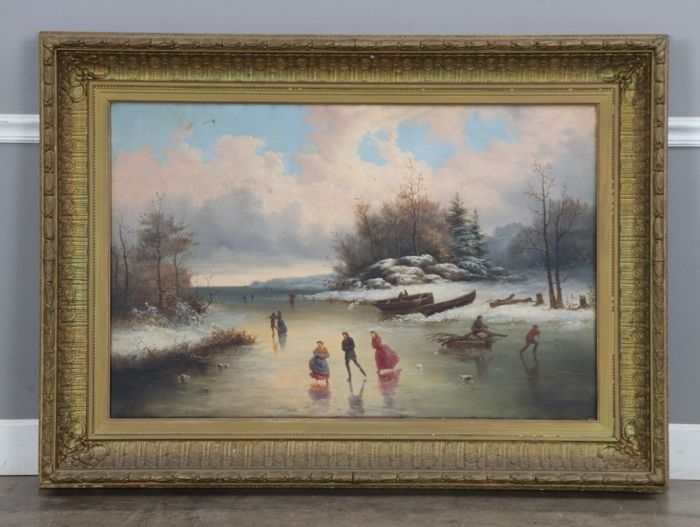 William Charles Anthony Frerichs | Untitled Winter Scene w/ Skaters ...