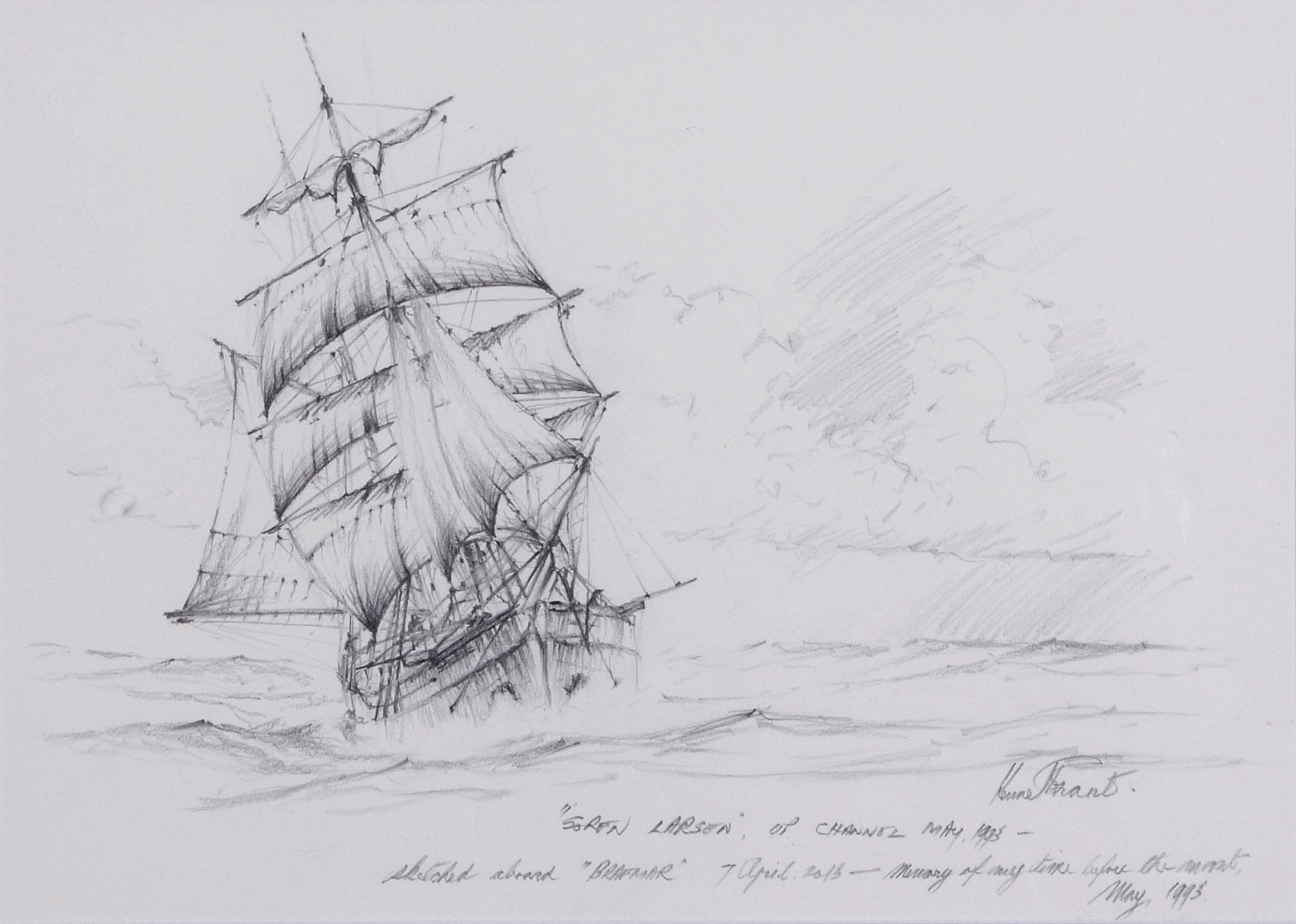 Tall Ship Line Drawing