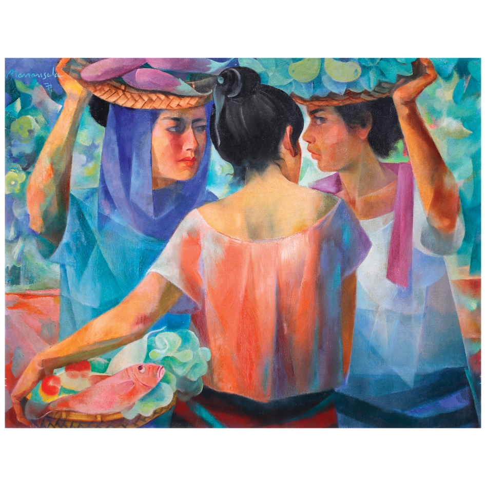 Vicente Manansala | The Bird Seller (1976) | MutualArt