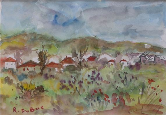 Roland Dubuc | Paysage aux toits rouges | MutualArt
